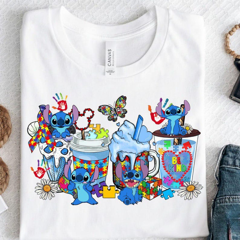 Autism Awareness Stitch Bundle PNG – Be Kind, Different Ability, Puzzle ...