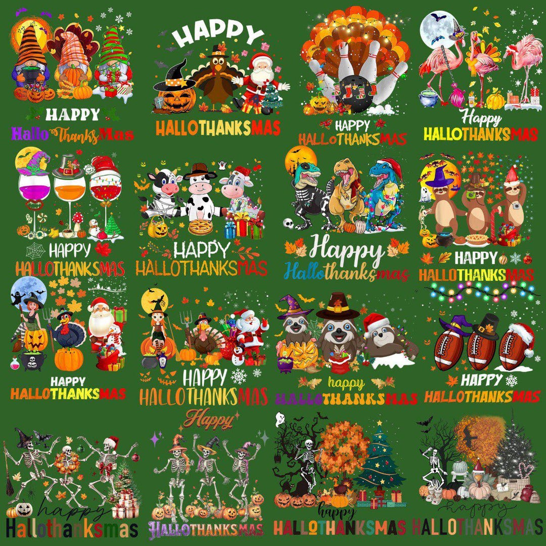 20+ Happy Hallothanksmas PNG Bundle – Cute Halloween & Thanksgiving ...