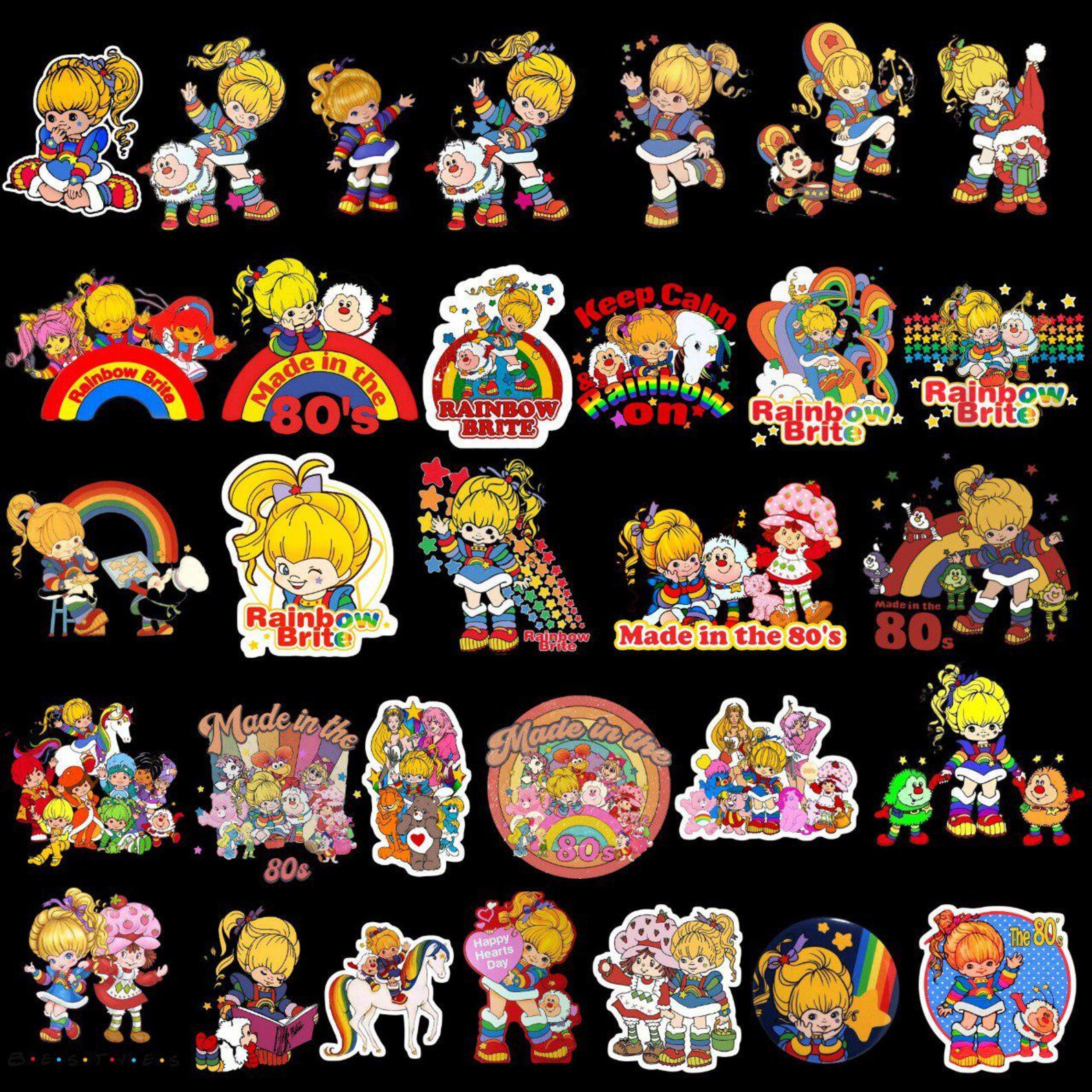 Rainbow Brite Sticker Pack | 80s Retro Cartoon Stickers | Vintage Cute ...