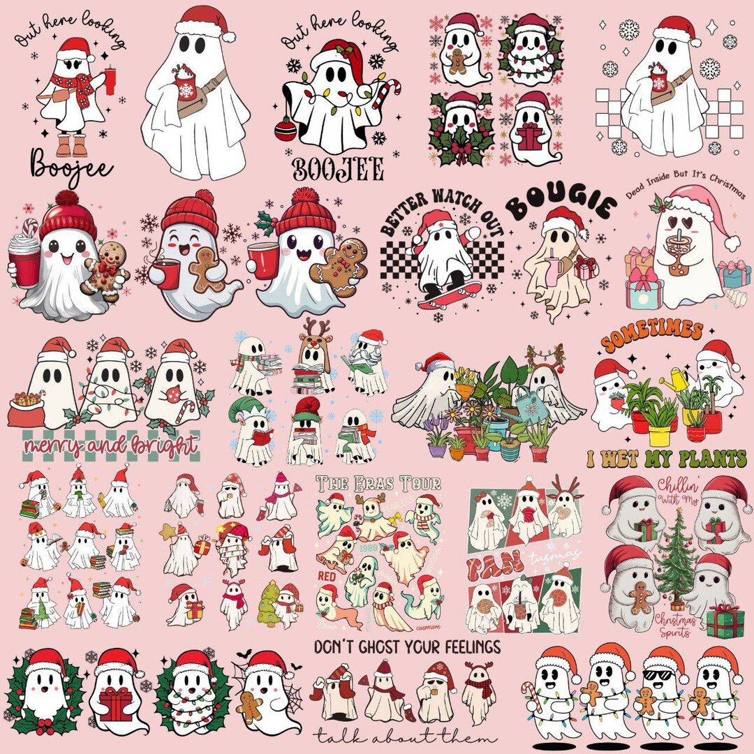 Cute Ghost Christmas PNG – Adorable Kawaii Spooky Holiday Clipart for ...