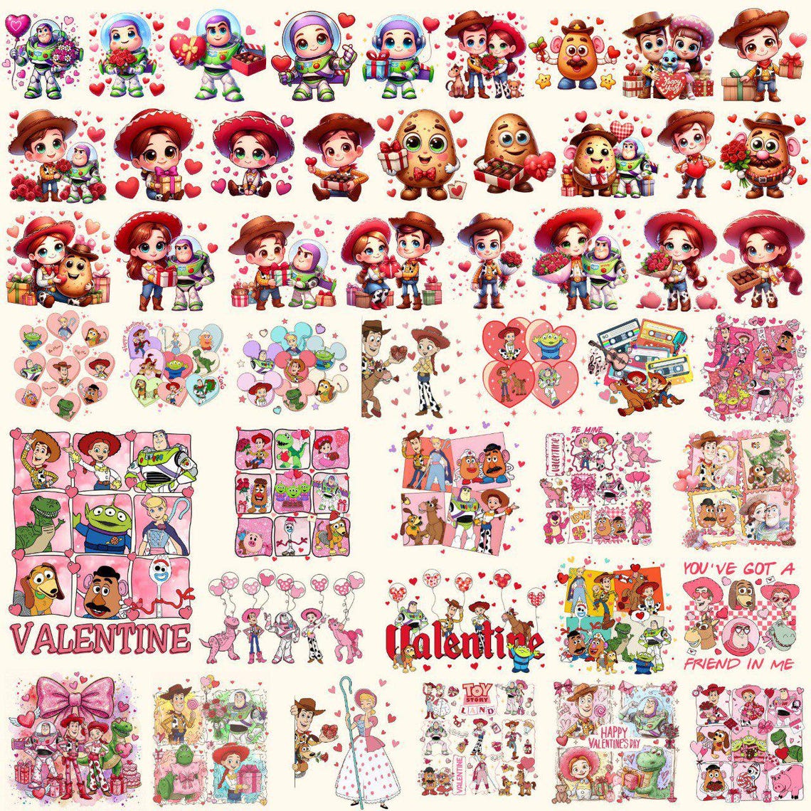 Toy Story Valentine Characters Bundle – Cute Love & Friendship Clipart ...