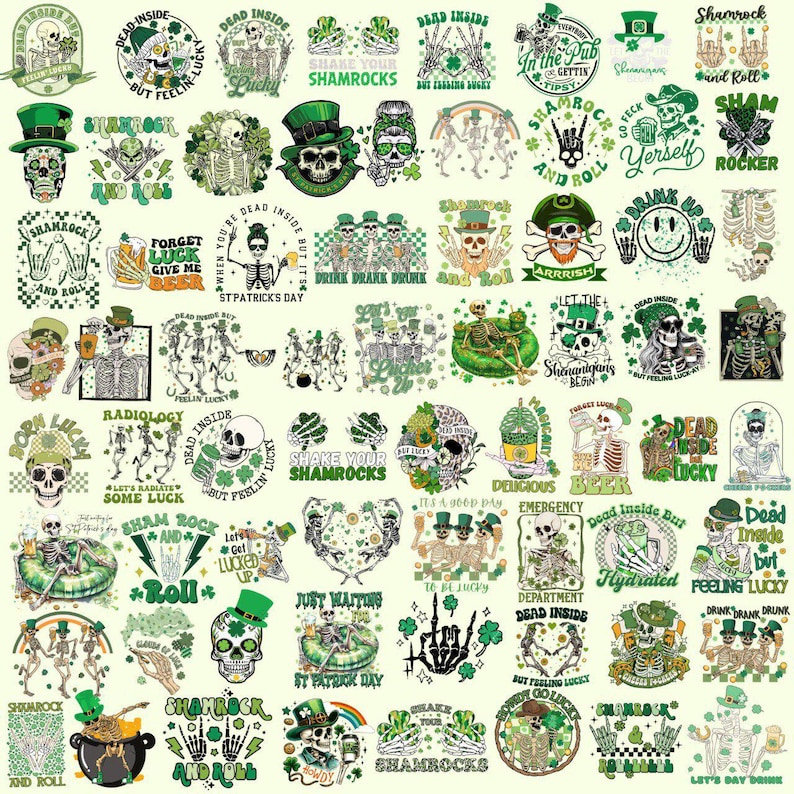 110+ Skeleton St Patrick’s Day PNG SVG – Skull Shamrock – Funny Spooky ...