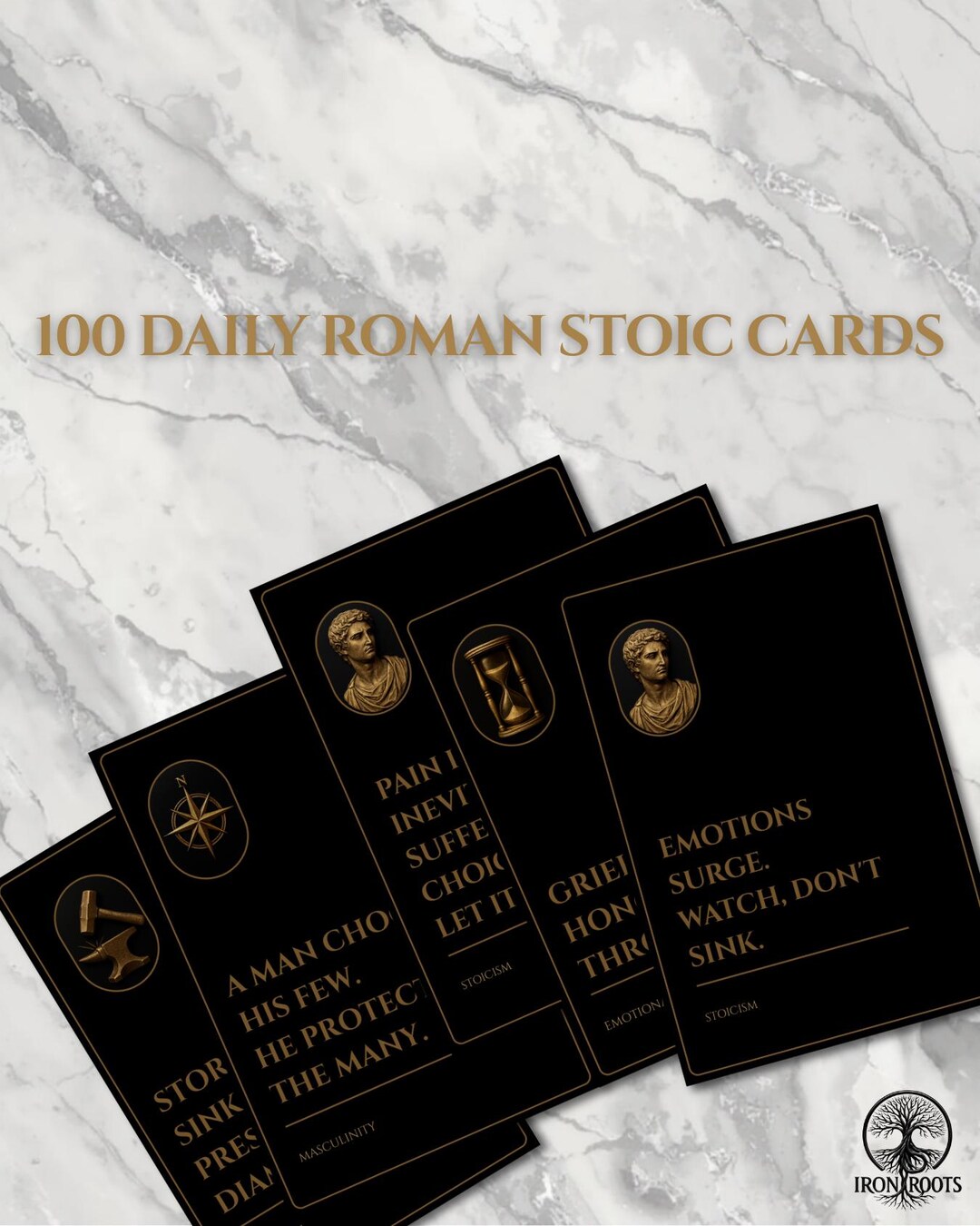 100 Bite-sized Roman Stoic Affirmation Cards for Men | Printable PDF - Etsy