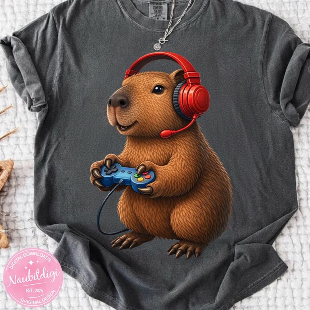 Capybara Gamer PNG, Gaming Capybara With Headset, Cute Gamer Animal PNG ...