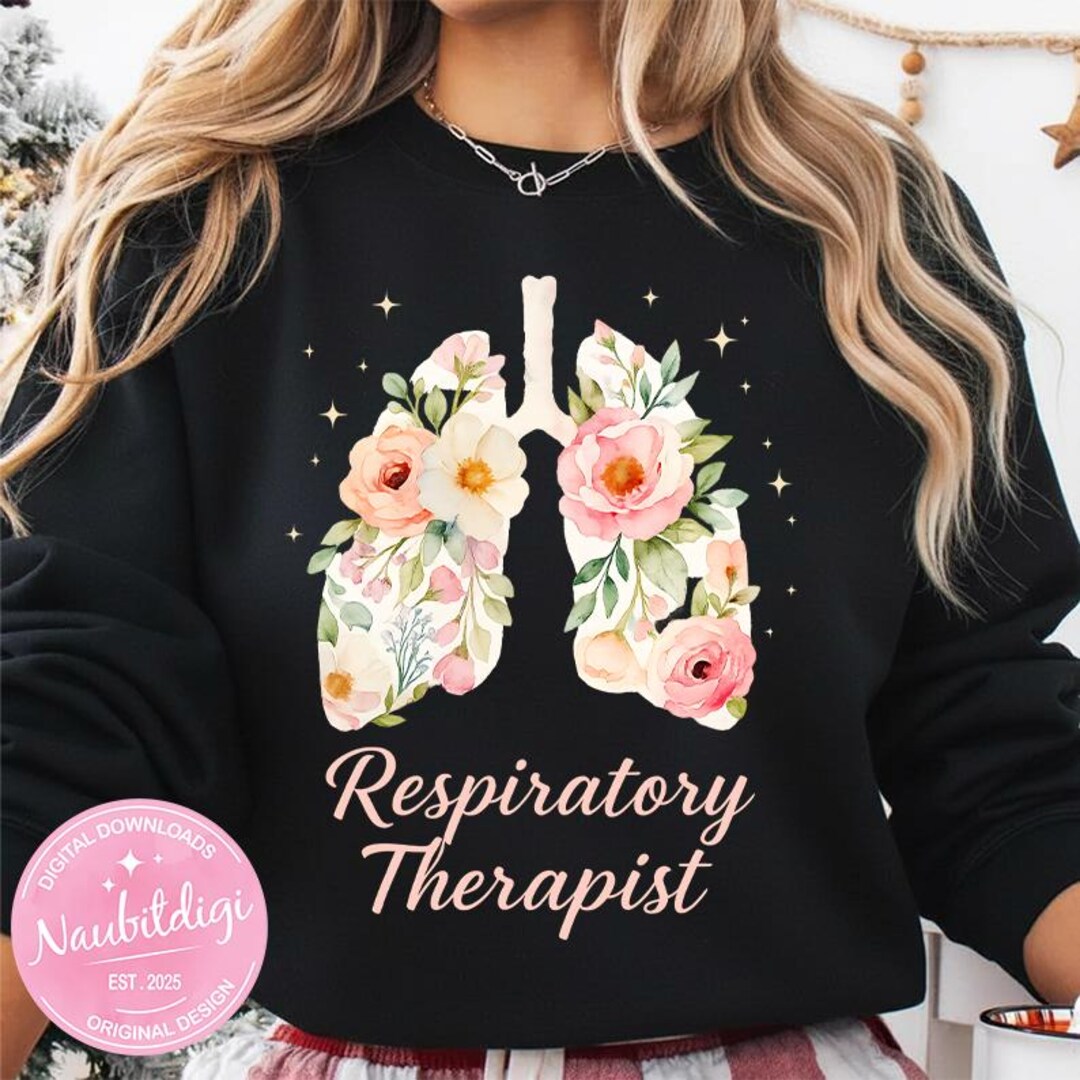 Floral Lungs Respiratory Therapist PNG, RT Life Design (digital ...