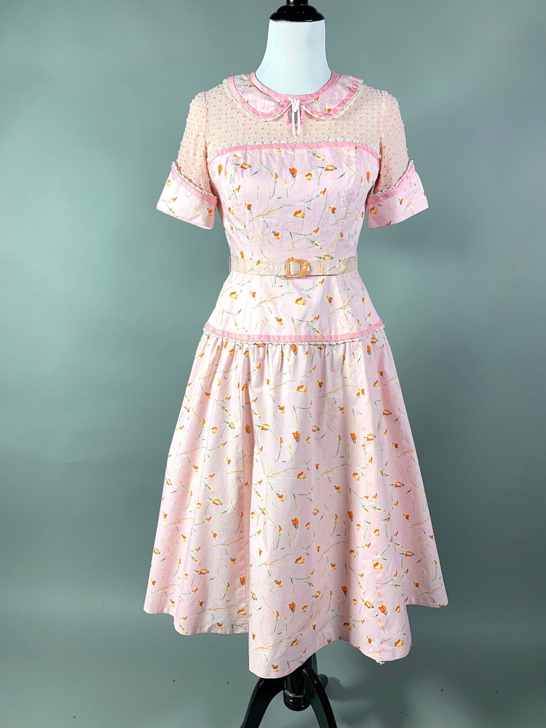 Vintage 1950's Pink Party Dress Size 6/8 - Etsy