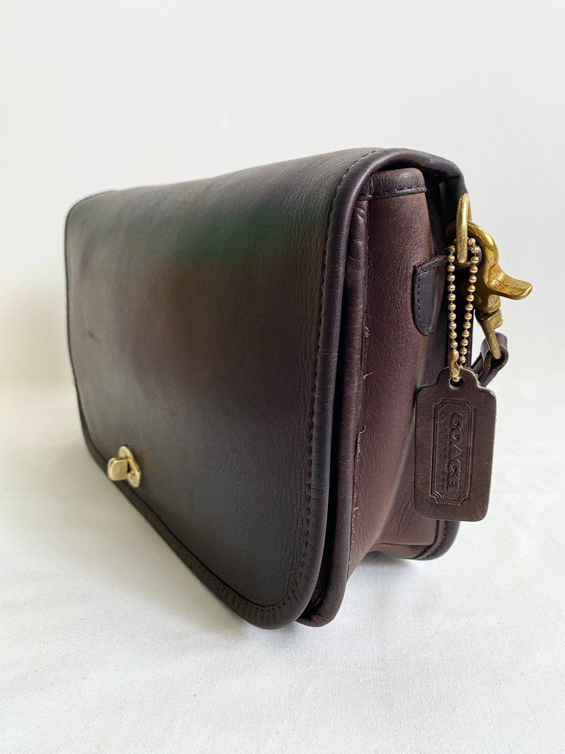 Coach Convertible Clutch Shoulder Bag, Mocha Brown, Style 9635, Made in ...