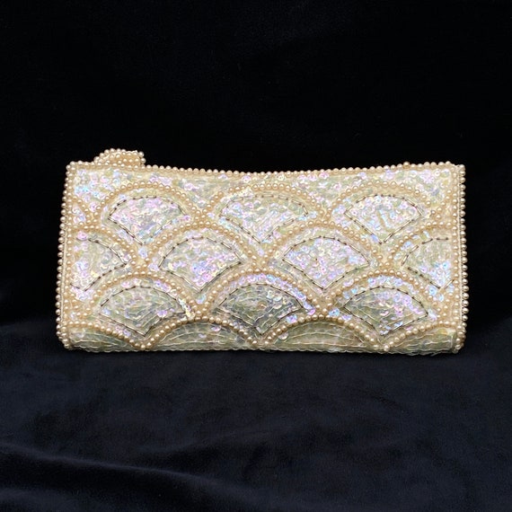 Vintage Sequin Clutch, 1960's Fish Scale Clutch by La… - Gem