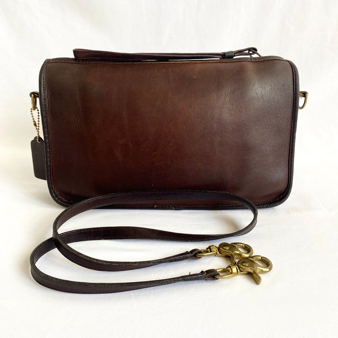 Vintage Coach Basic Bag, Dark Brown/mocha Leather Style 9455, Made in ...