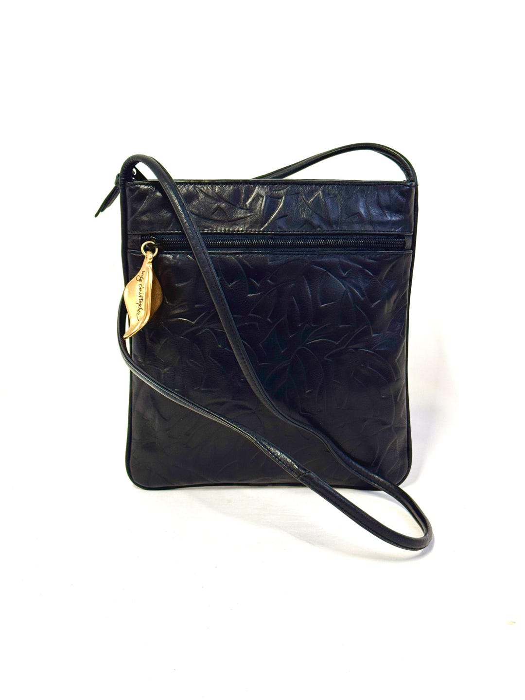 Inge Christopher 1990's Black Leather Crossbody Bag, - Etsy