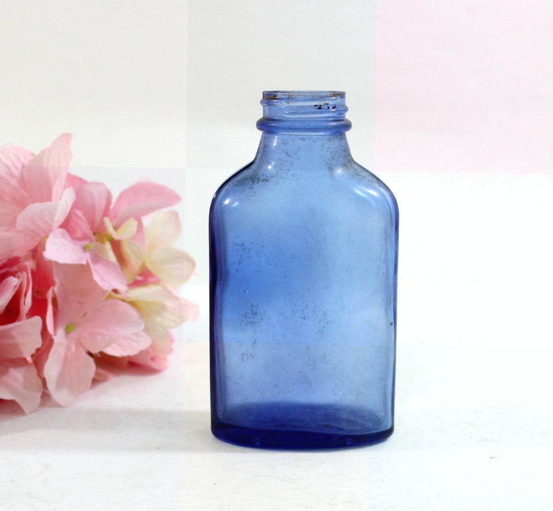 Vintage Blue Glass Medicine Bottle 5"t, Phillips Milk of Magnesia ...