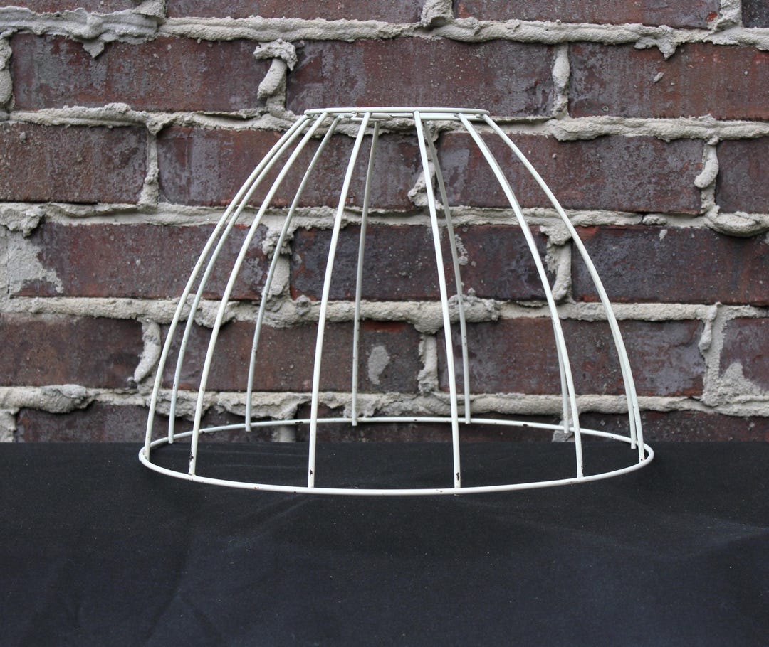 Vintage MCM Domed Lamp Shade Form: White Wire DIY Skeleton - Etsy