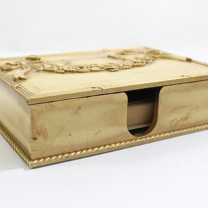 Vintage Style Ornate Embossed Desk Box, Full of Loose Note Paper, Holds ...