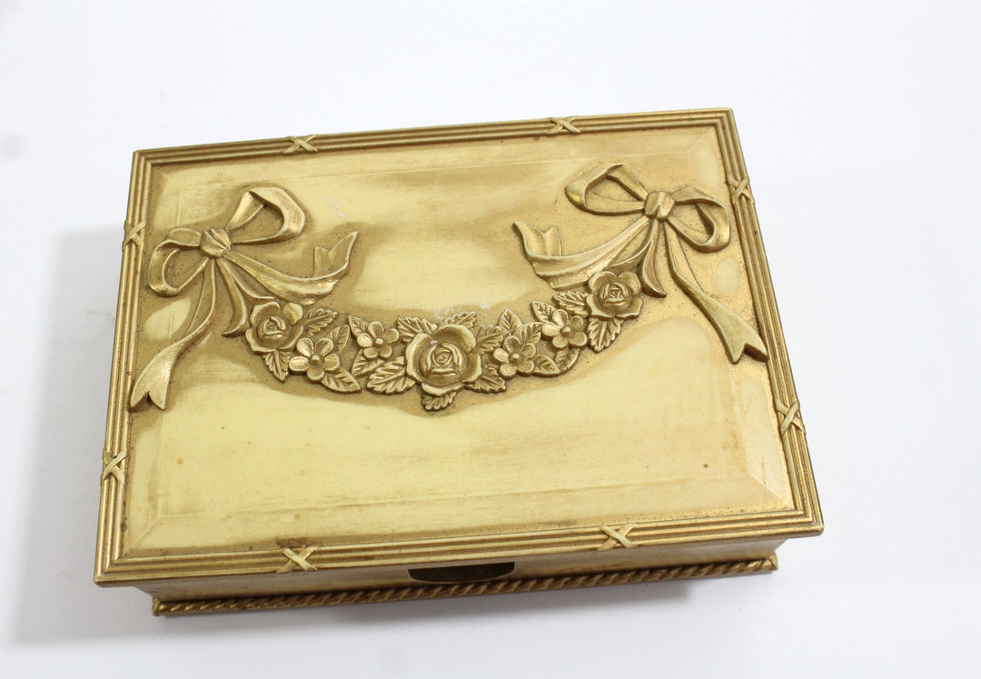 Vintage Style Ornate Embossed Desk Box, Full of Loose Note Paper, Holds ...