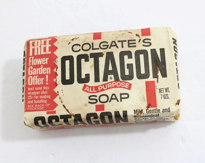Vintage Octagon Soap Bar 1920s by Colgate Palmolive, Laundry Room Decor ...