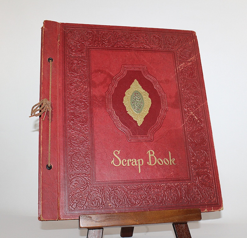 Vintage Embossed Large Red Scrapbook With String Tie Binding - Etsy