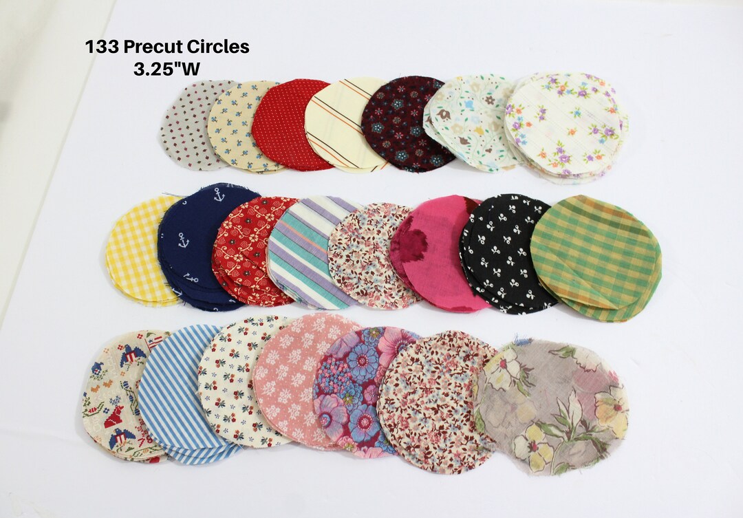 Huge Vintage Fabric Yoyo Lot With Over 500 Precut Circles 3 Sizes, 90 ...