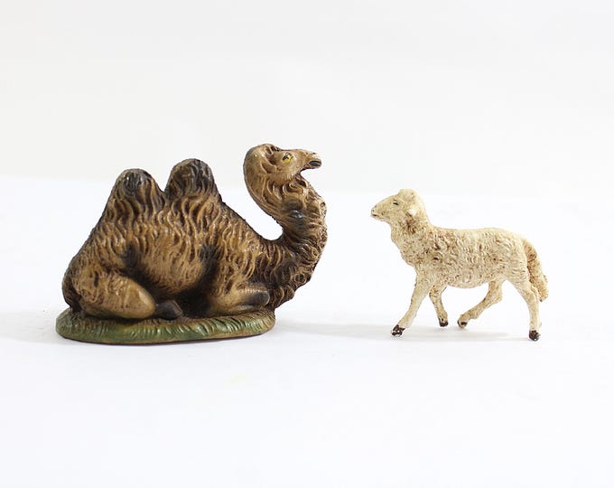 Vintage Sitting Camel & Standing Sheep Christmas Nativity Animals, Made ...