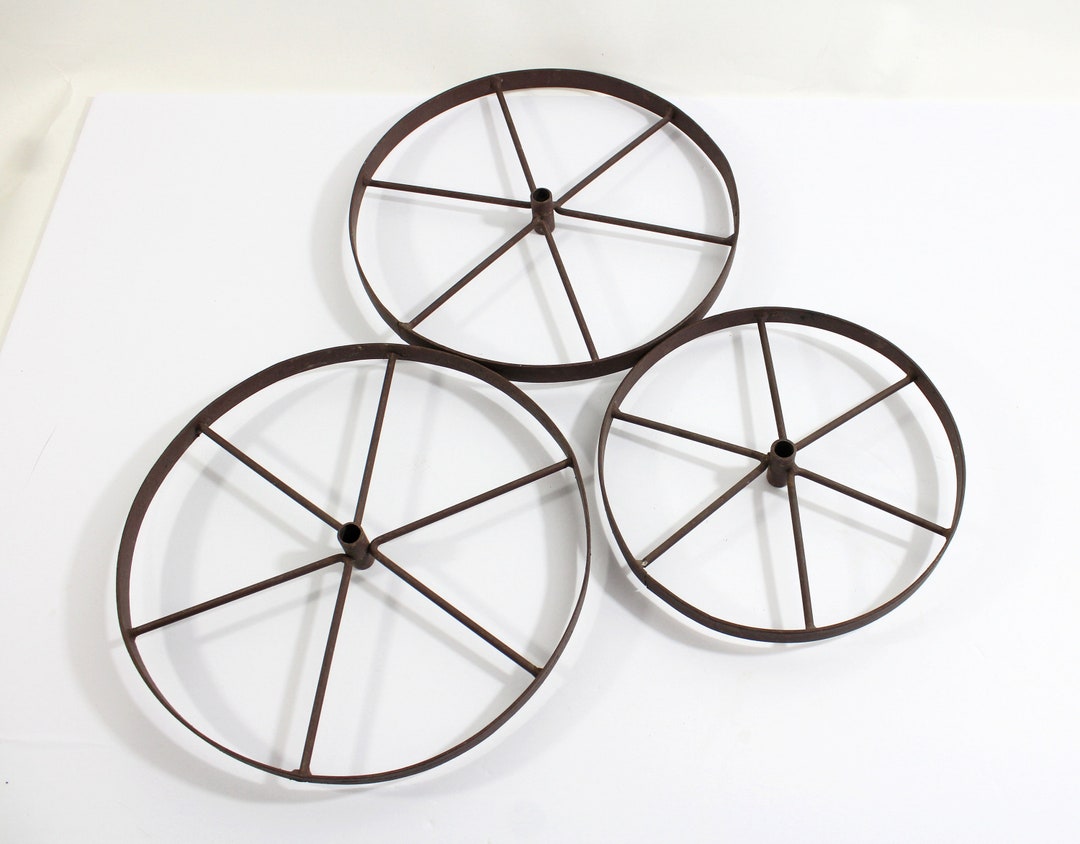 Vintage Rusty Buggy Wheels 3, 9.5, 9.25, & 7.5, Old Metal Wheels With ...