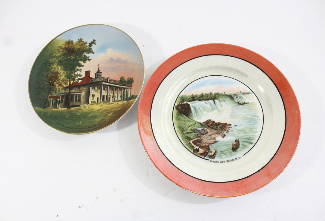 Vintage Souvenir Plates (2), Jonroth Studios Mt Vernon VA, Made in ...