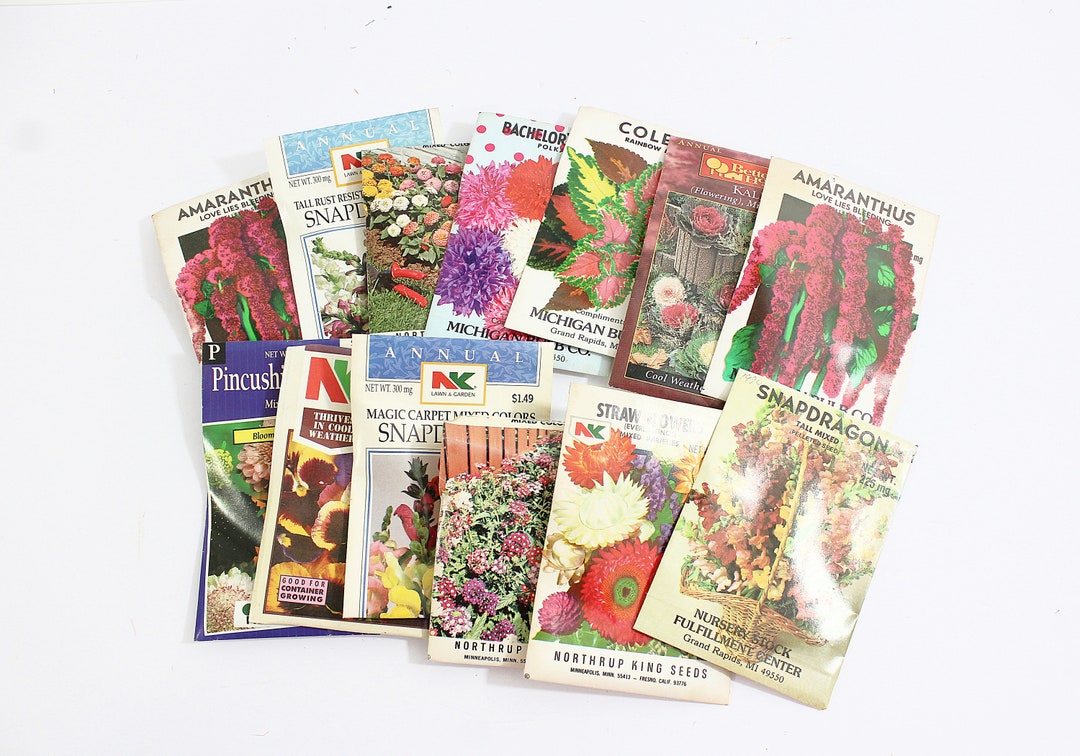 Vintage Flower Seed Packets (13) From 80s-90s, All Sealed - Etsy
