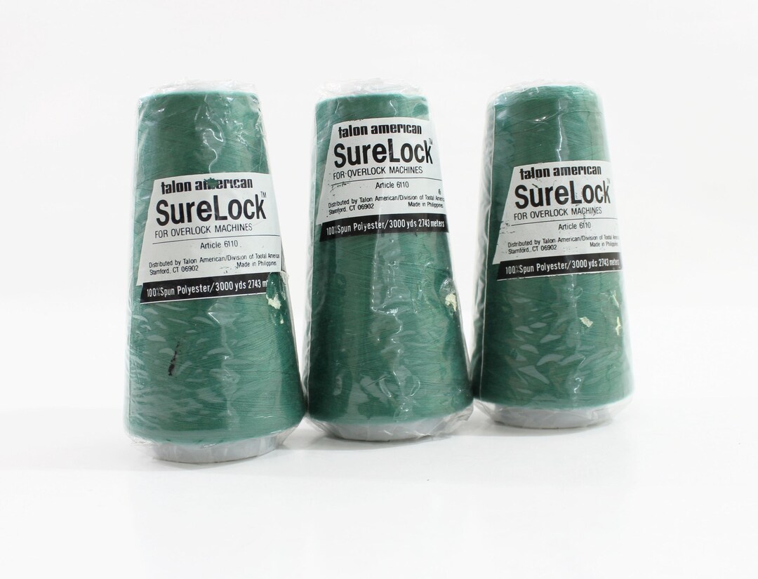 Sure Lock Dark Green Serger Thread 3000 Yds 100% Spun Polyester, 3 ...