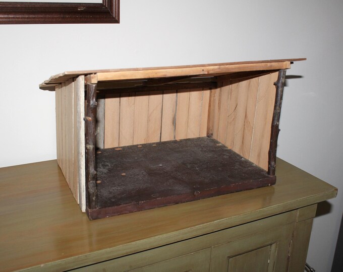 Vintage Extra Large Rustic Wood Nativity Stable, Handmade Creche - Etsy
