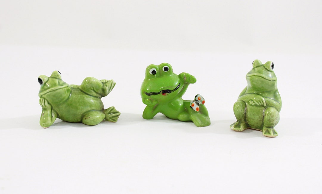 Vintage Frog Figurines Set 3 Trio of Silly Frogs - Etsy