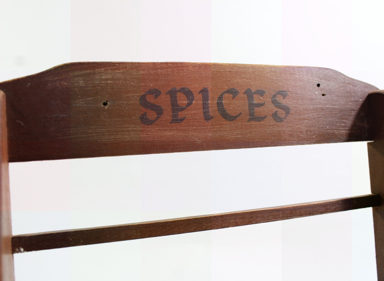Vintage Wooden 2 Shelf Spice Rack With the Word spices at Top, Tabletop ...
