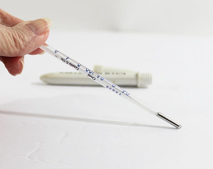 Vintage Fever Thermometer, Old Fashioned Under Tongue Glass Thermometer ...