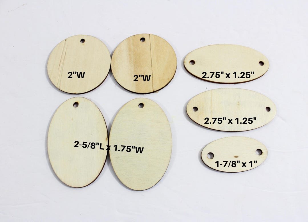 Blank Wooden Tags: Unfinished Natural Wood Labels With Holes (set of 7 ...