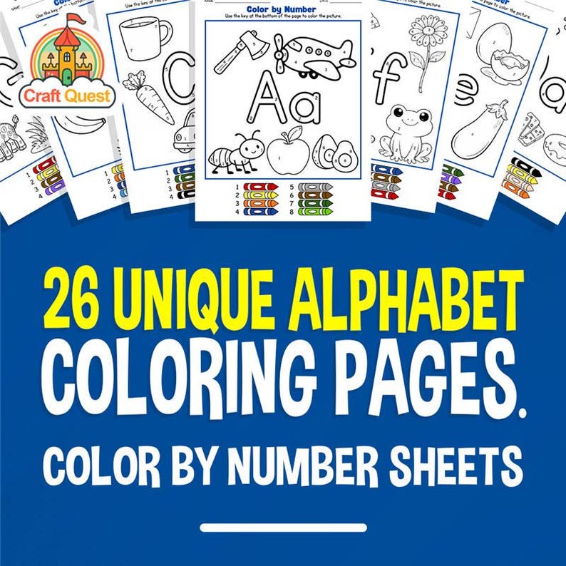 Alphabet Color-by-number Activity for Kids | A–Z Letter Coloring ...
