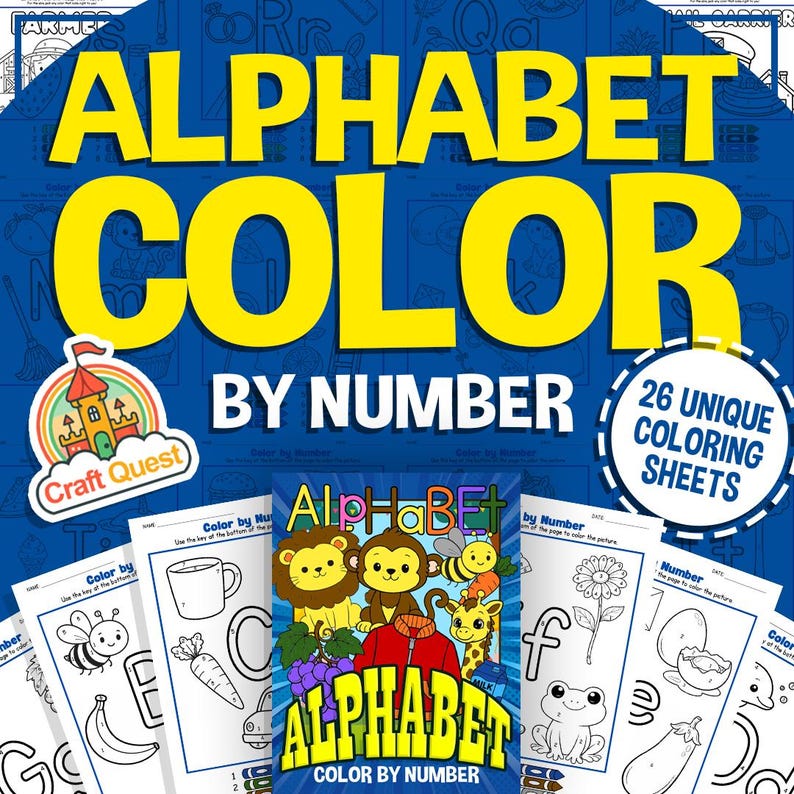 Alphabet Color-by-number Activity for Kids | A–Z Letter Coloring ...