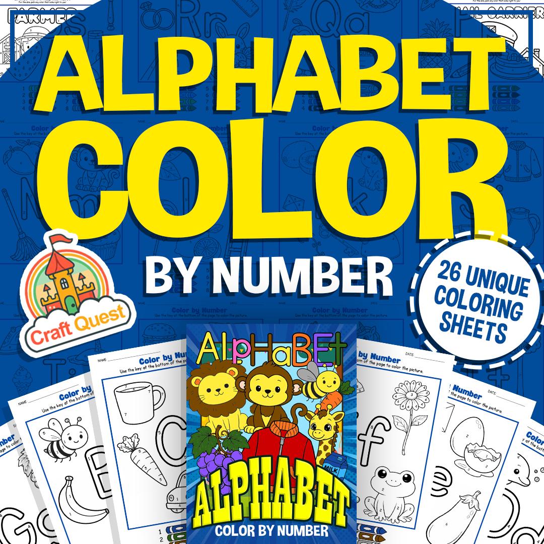 Alphabet Color-by-number Activity for Kids | A–Z Letter Coloring ...