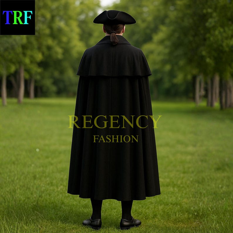18th Century Gentleman’s Black Wool Cloak & Cream Regency Suit ...