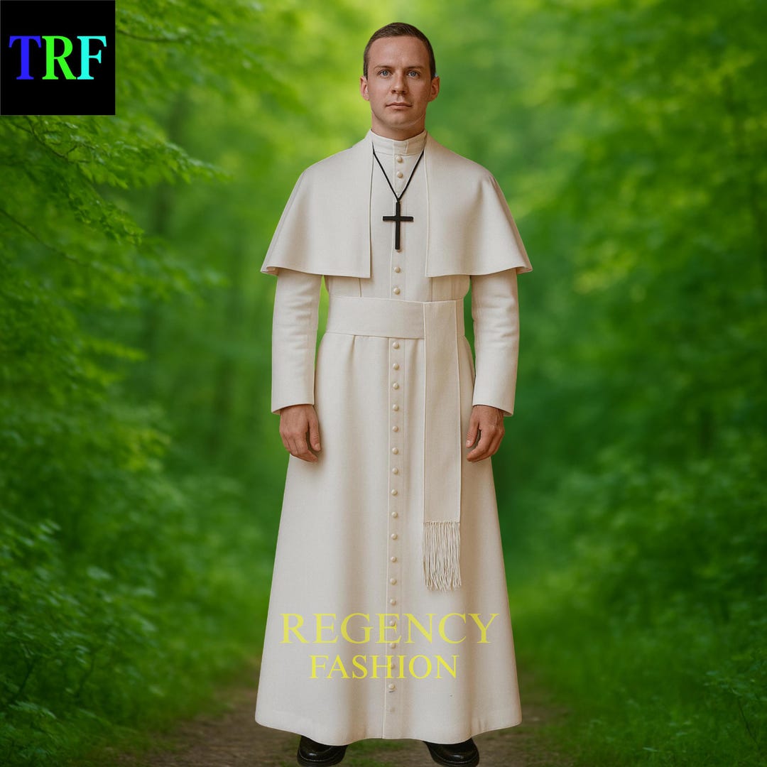 Custom Made White Wool Catholic Priest Cassock With Cape and Sash ...