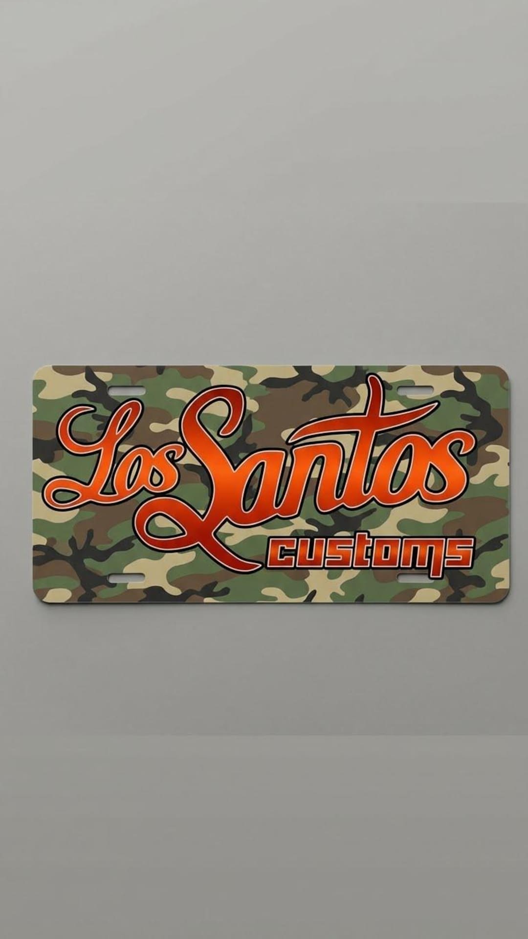 Los Santos Customs License Plate - Camouflage Car Tag - GTA Inspired ...