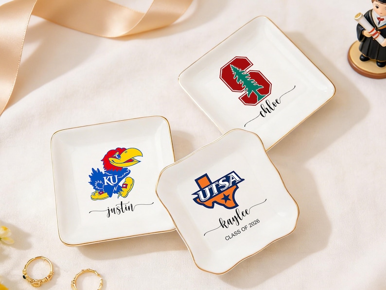 Custom College Logo Ring Dish,personalized University Trinket Ring Dish ...