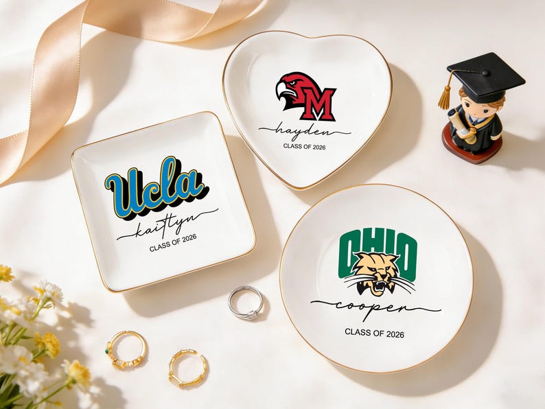 Custom College Logo Ring Dish,personalized University Trinket Ring Dish ...