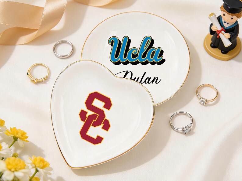 Custom College Logo Ring Dish,personalized University Trinket Ring Dish ...