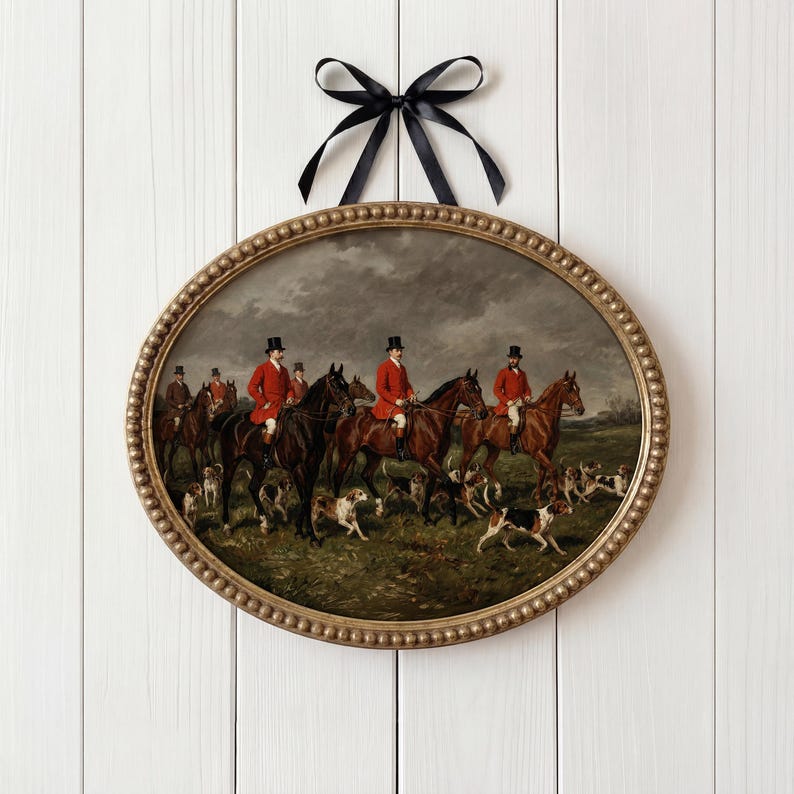 Vintage Fox Hunting Art, English Hunt Scene Printable, Old Money Decor ...