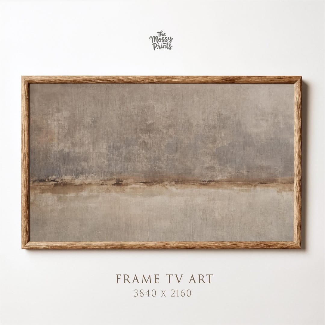 Moody Abstract Frame TV Art, Earthy Neutral Landscape, Textured Modern ...