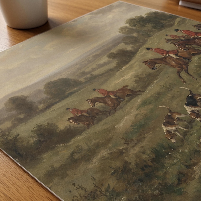 English Hunt Scene Printable, Vintage Fox Hunting Art, Equestrian ...