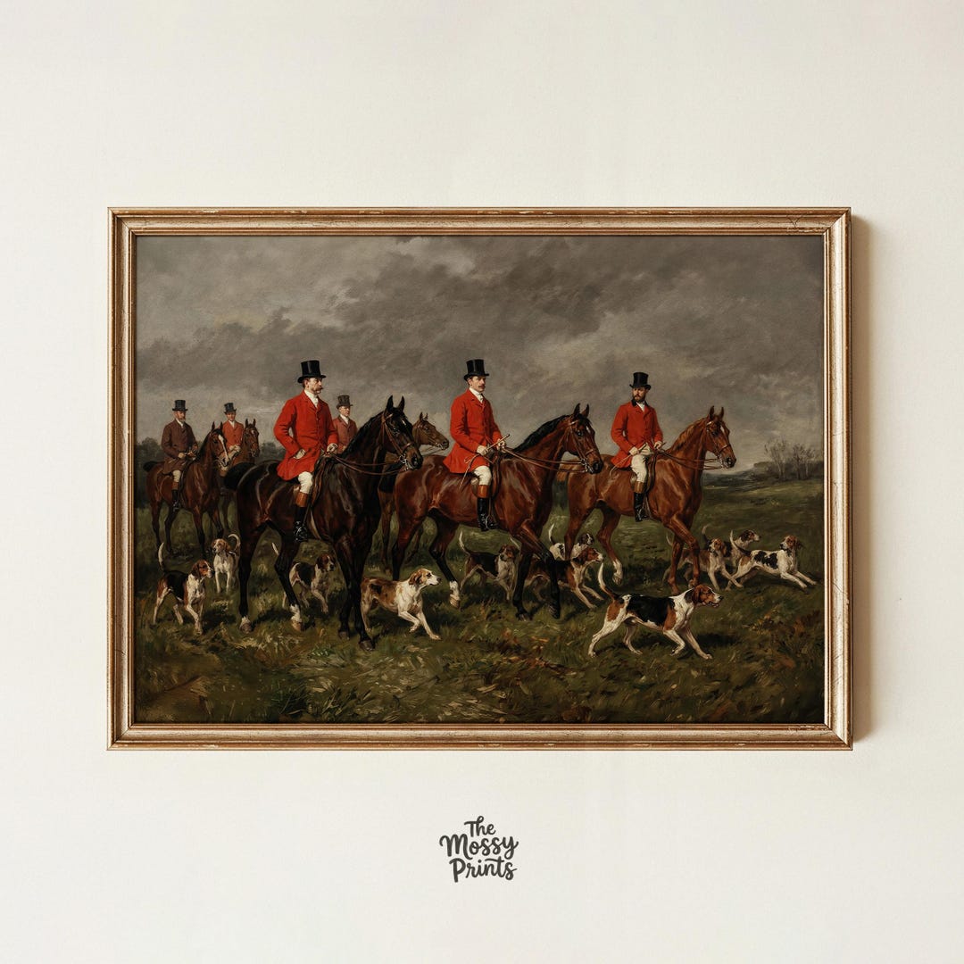 Vintage Fox Hunting Art, English Hunt Scene Printable, Old Money Decor ...