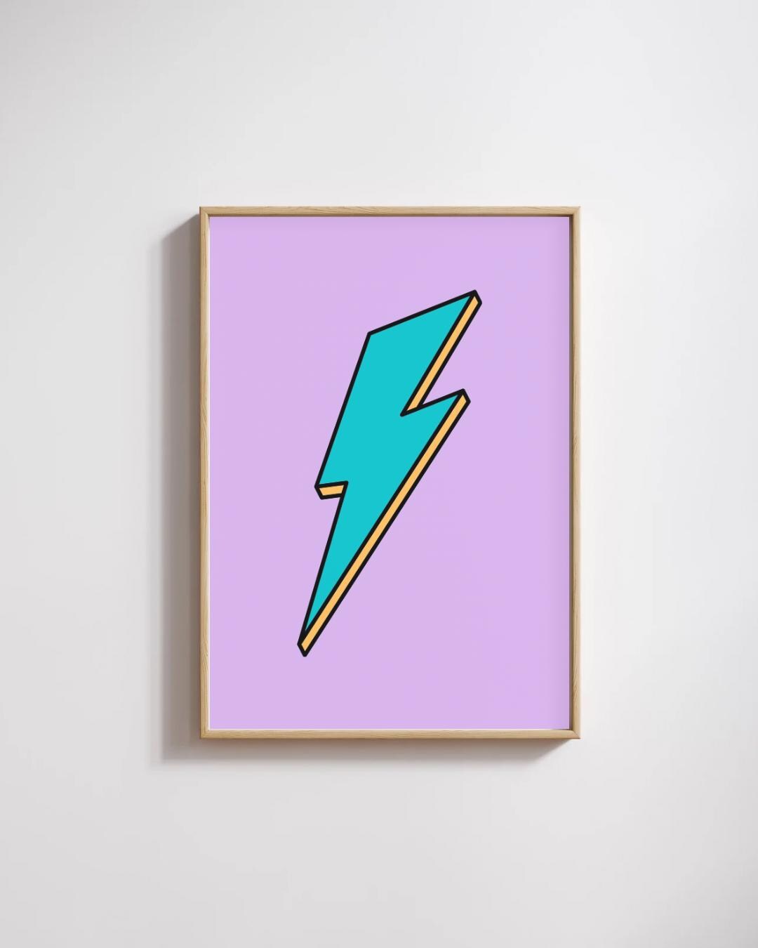 Lightning Bolt JPG Printable | Gallery Wall | Bold Colourful Wall Art ...