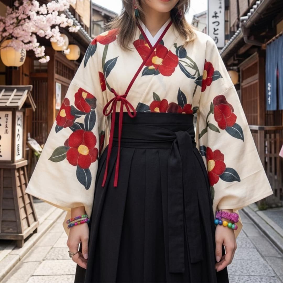 Sakura Floral Kimono Set Women Japanese Haori Yukata Vintage Cosplay ...