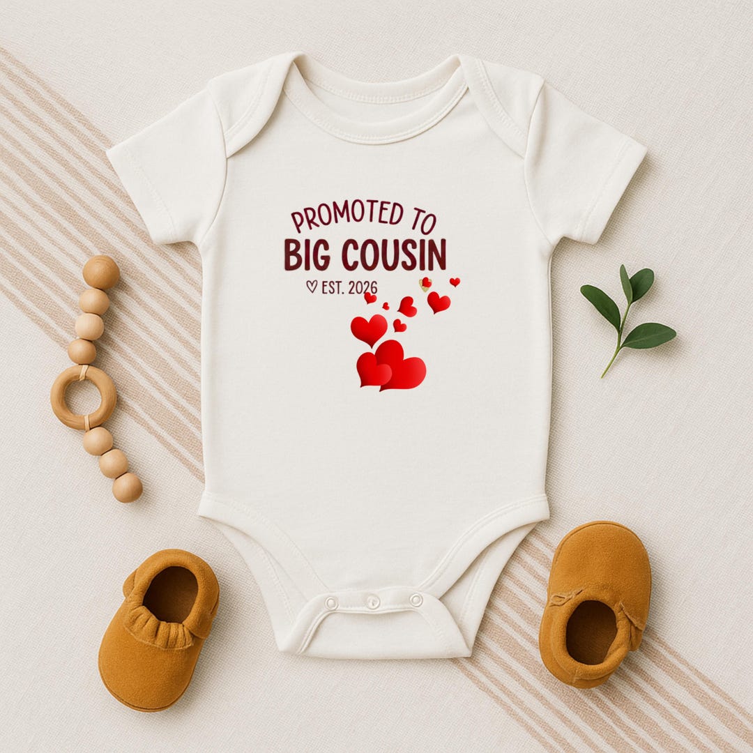 Promoted to Big Cousin Baby Onesie – Est. 2026 Gift - Etsy