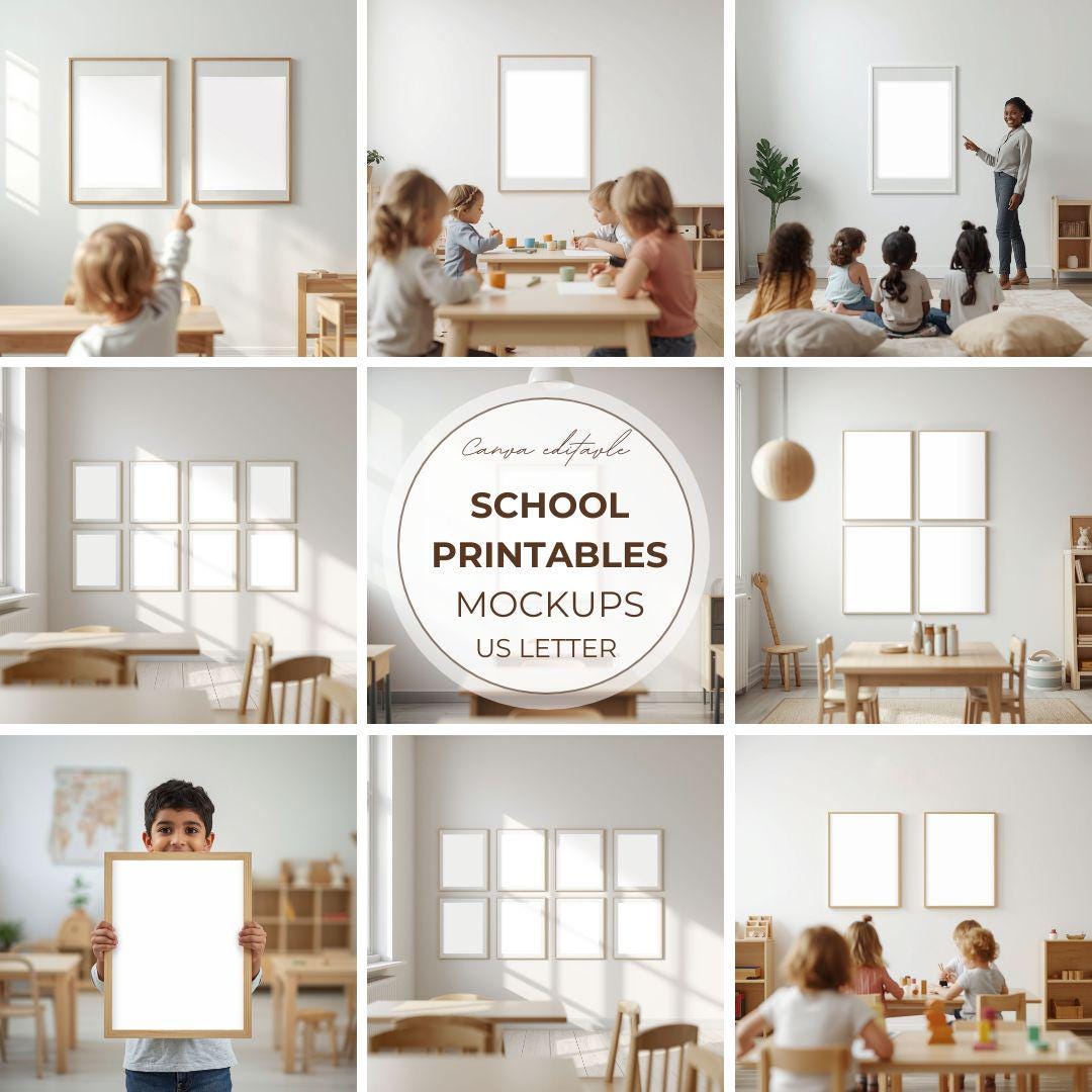 School Mockups Preschool Mockups Educational Printables Mockups Canva ...