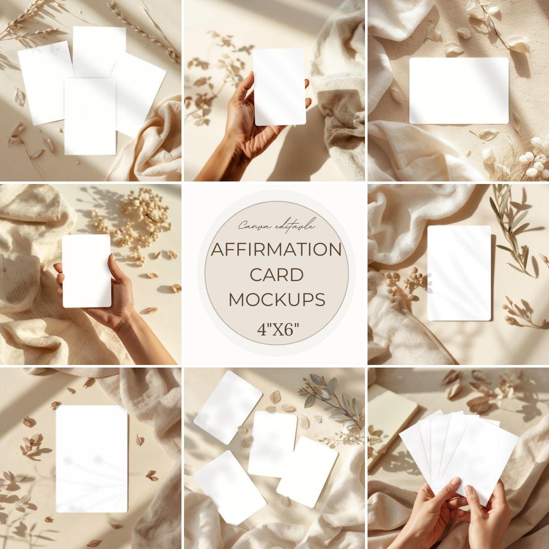 Affirmation Card Mockups 4x6 8 Wellness Minimal Card Mockups Bundle ...