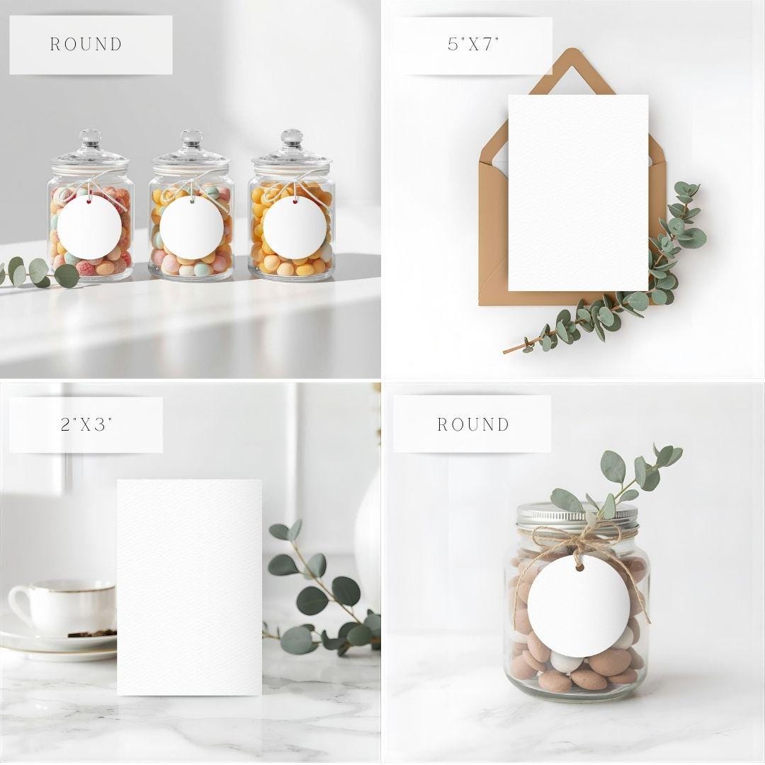 Large Bundle Neutral Party Birthday Baby Shower Mockups Canva Editable ...